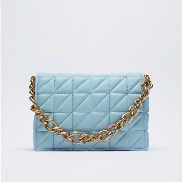 Zara | Bags | Zara Quilted Shoulder Bag With Gold Chain Strap | Poshmark